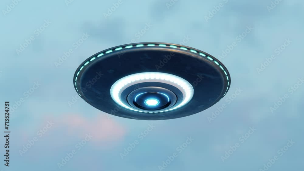 UFO Flying Saucer in Sky and isolated on Green Screen Chromakey ...