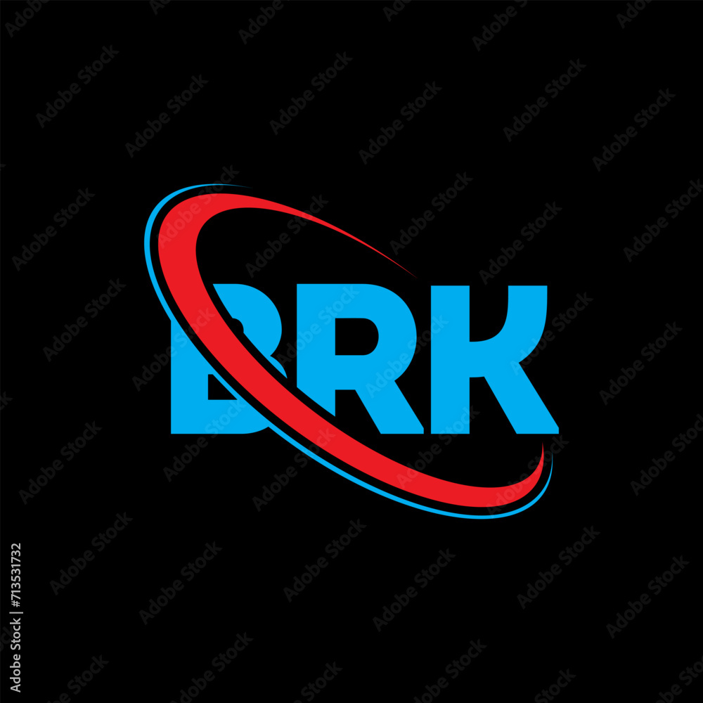 BRK logo. BRK letter. BRK letter logo design. Initials BRK logo linked with circle and uppercase ...