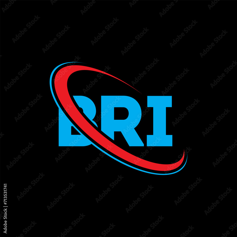 BRI logo. BRI letter. BRI letter logo design. Initials BRI logo linked ...