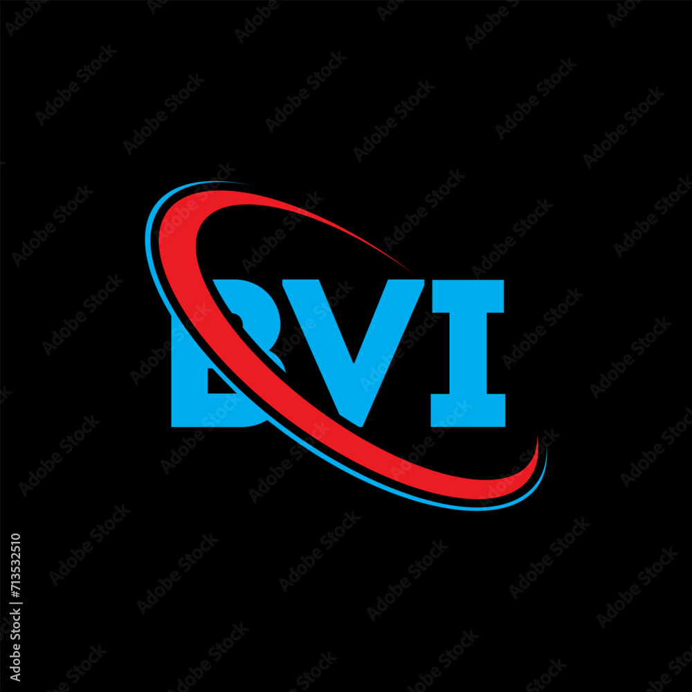 BVI logo. BVI letter. BVI letter logo design. Initials BVI logo linked ...