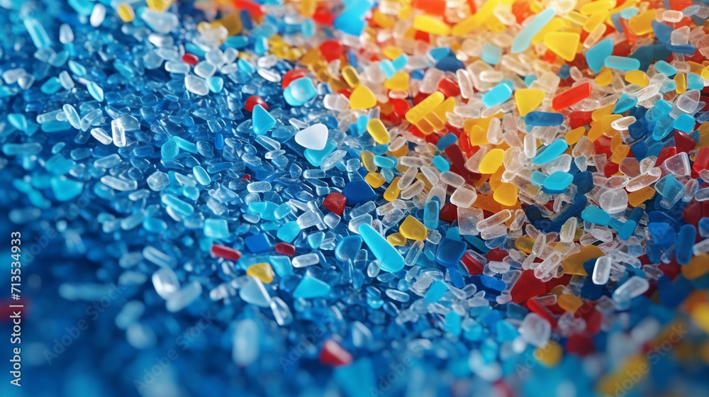 Industrial recycling new polymer plastic waste background Stock ...