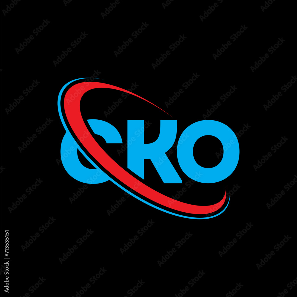 CKO logo. CKO letter. CKO letter logo design. Initials CKO logo linked ...