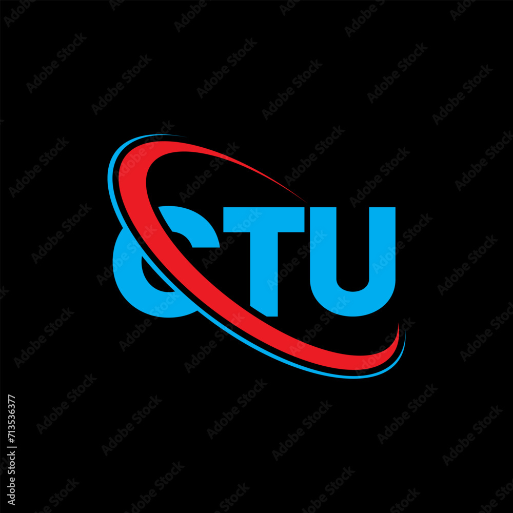 CTU logo. CTU letter. CTU letter logo design. Initials CTU logo linked ...