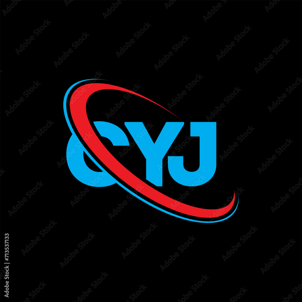 CYJ logo. CYJ letter. CYJ letter logo design. Initials CYJ logo linked ...