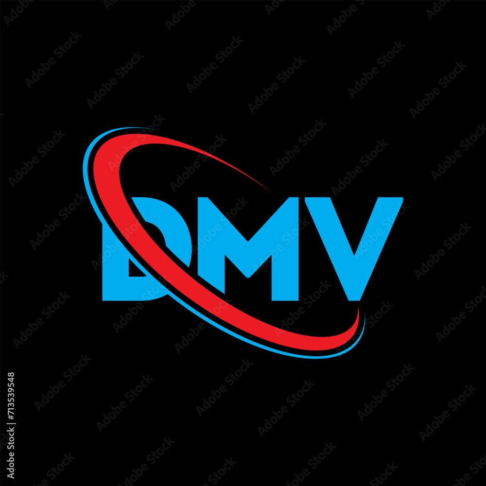 DMV logo. DMV letter. DMV letter logo design. Initials DMV logo linked ...