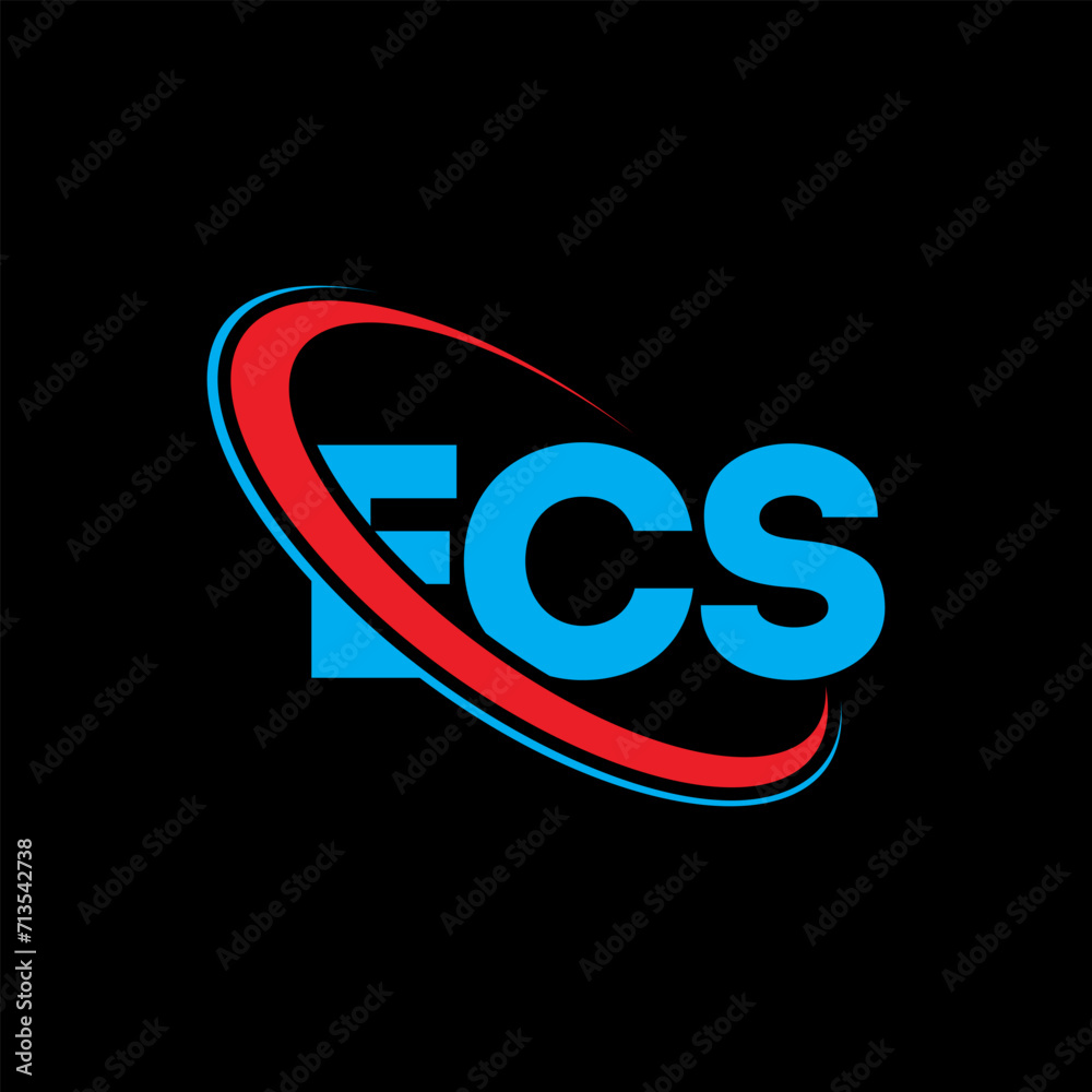 ECS logo. ECS letter. ECS letter logo design. Intitials ECS logo linked ...