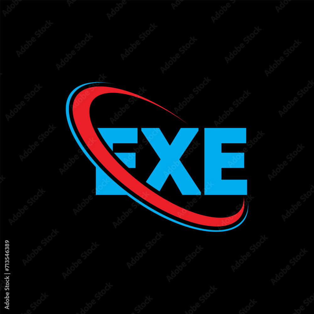 EXE logo. EXE letter. EXE letter logo design. Initials EXE logo linked ...