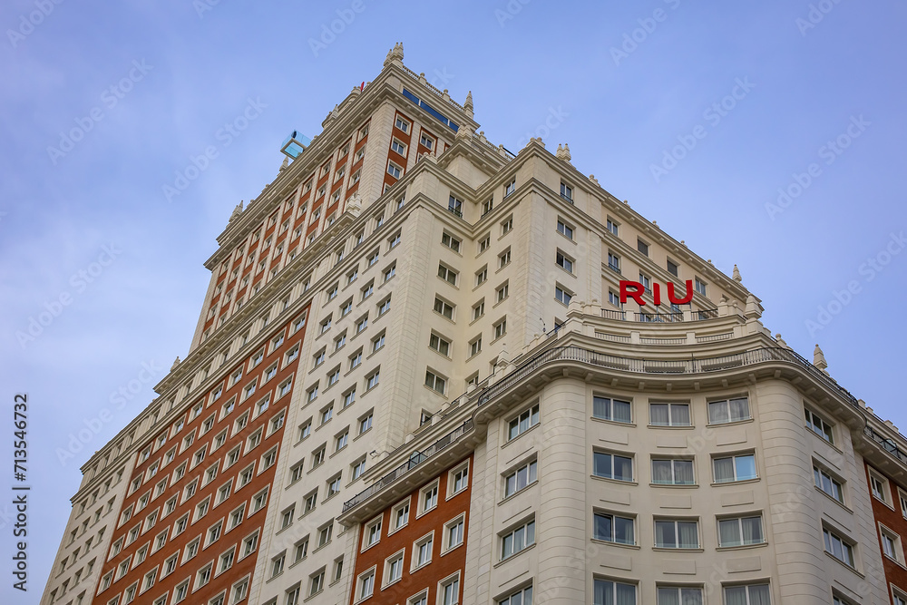Neo-baroque style Spain Building (Edificio Espana, opened in 1953) is 25-storey skyscraper ...
