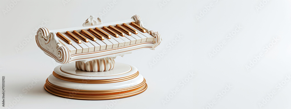 Sculpture of an ancient Greek lyre made of marble and wood, blending ...