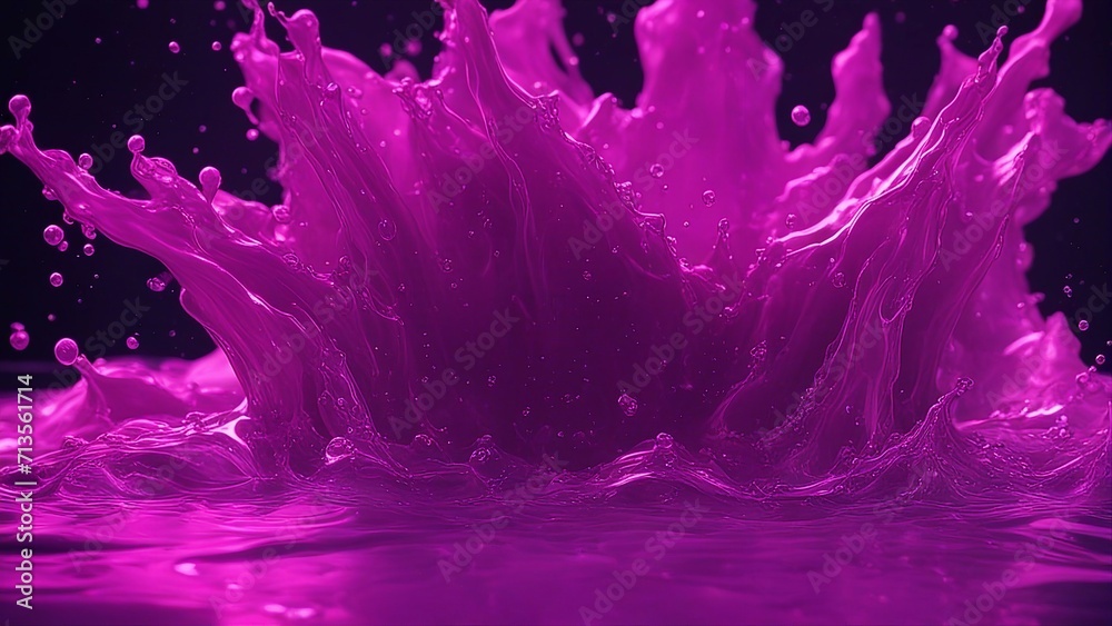 purple water splash A water splash, showing the impact and the ...