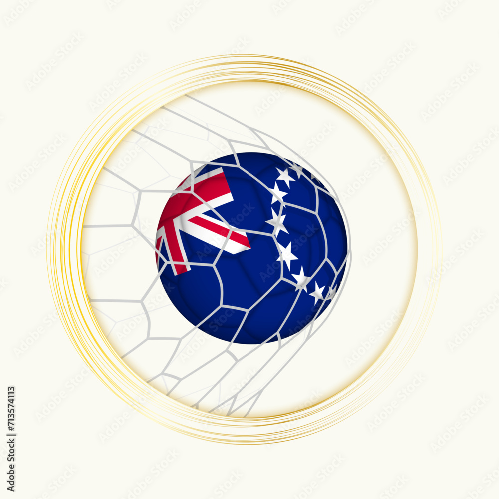 Cook Islands scoring goal, abstract football symbol with illustration ...