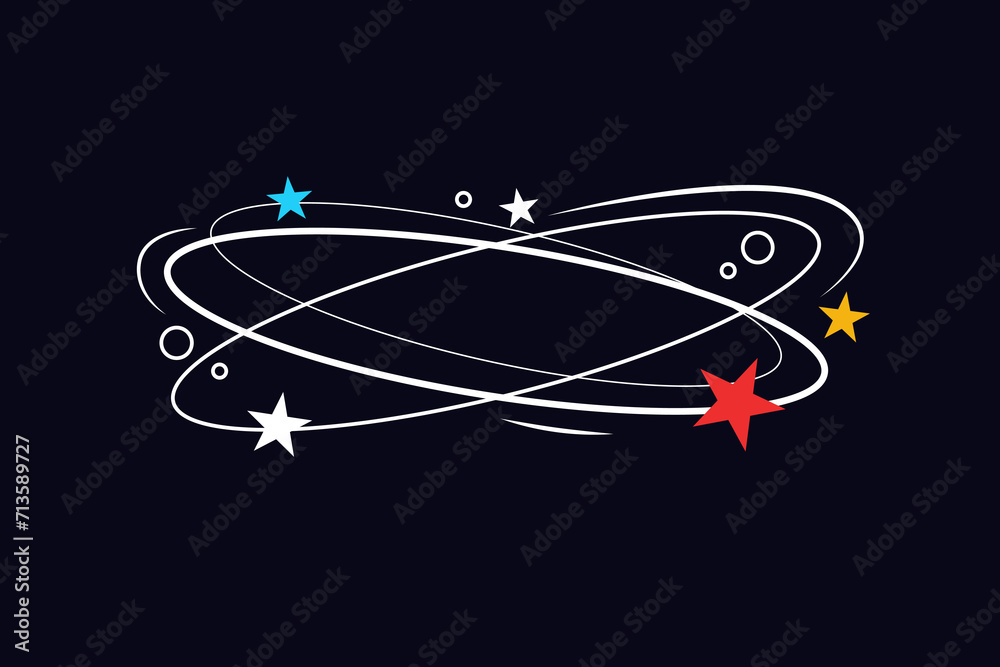 Comic dizzy star effect isolated on black background. Stars flying in ...