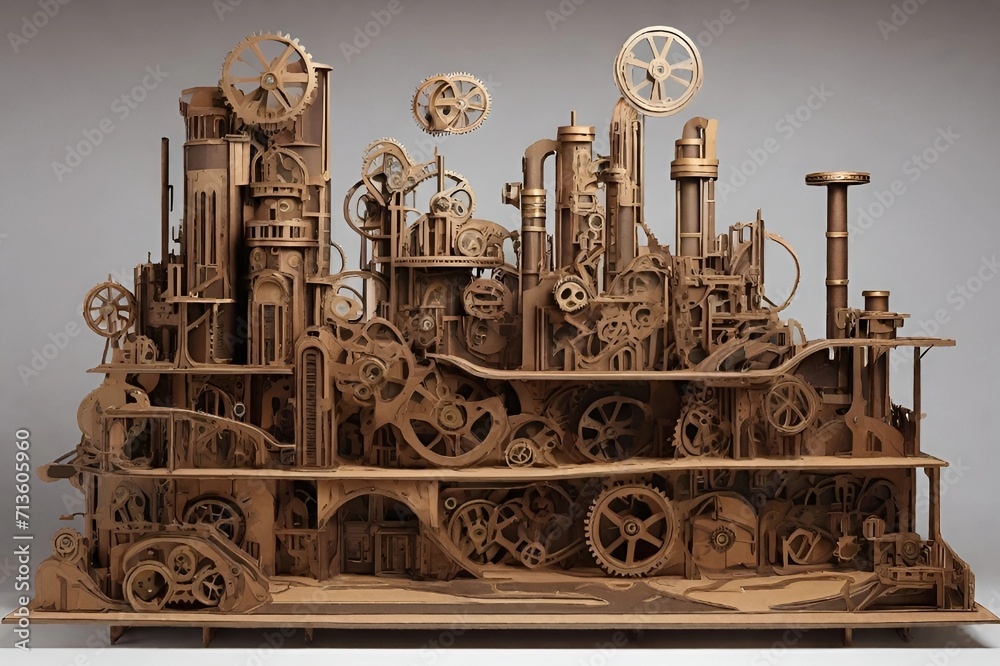 Cardboard Steampunk City. A city where cardboard gears, cogs, and pipes ...