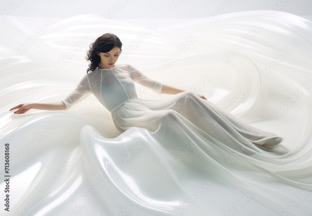 Unusual wedding dress that pins the bride to the floor and prevents her ...