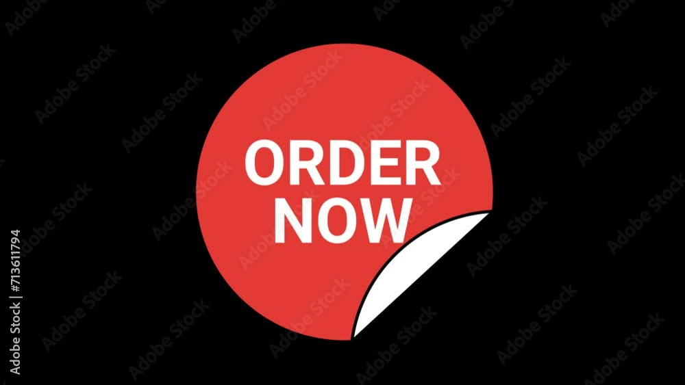 Order now round sticker Animation with transparent Background Stock ...