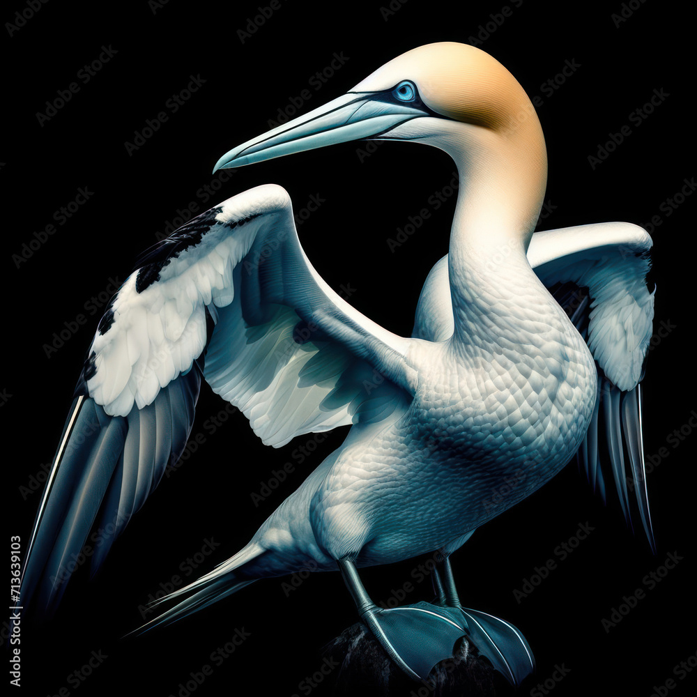 Sula nebouxii (Blue-footed booby), blue-footed booby bird, pájaro bobo ...