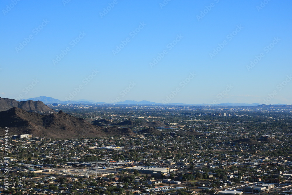 Arizona Valley of the Sun or Greater Phoenix Metro area as seen from ...