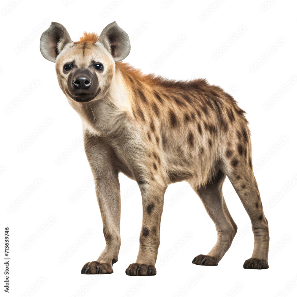 Hyena full body portrait, isolated on transparent background Stock ...
