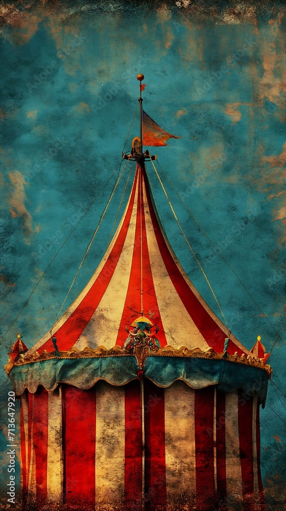 large red white circus flag top exquisite illustration polaroid ...