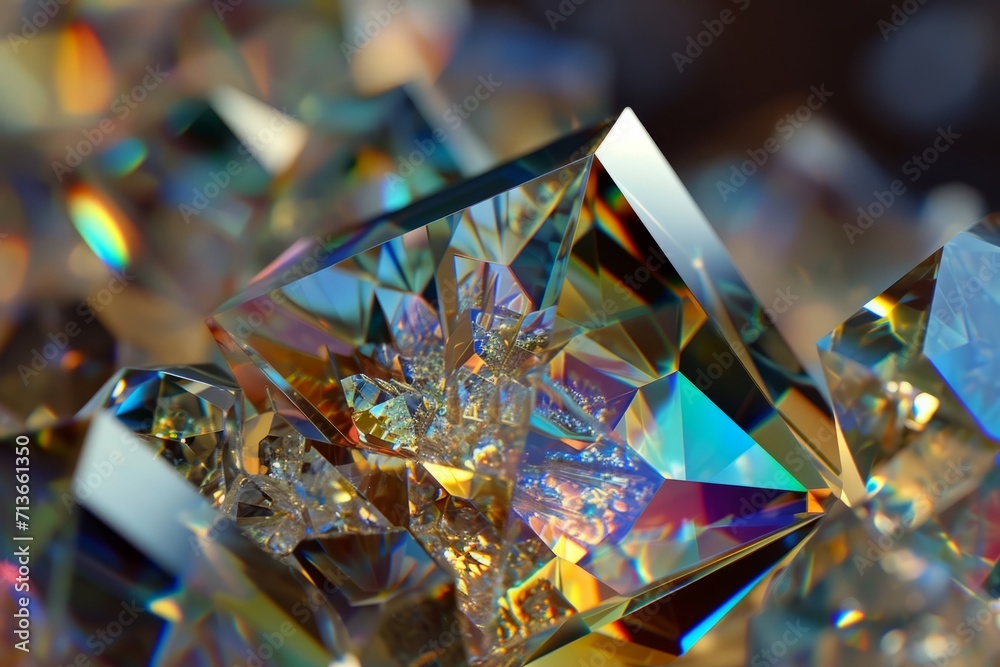 Refractive Beauty: Crystalline Art in Vivid Colors Stock Illustration ...