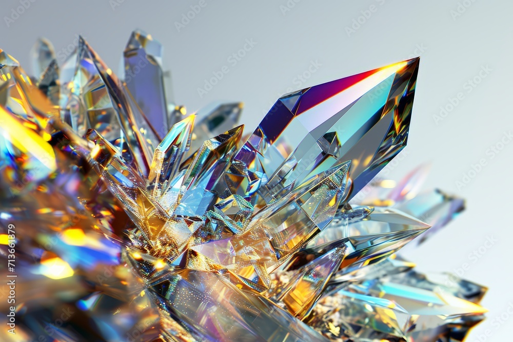 Crystal Brilliance: A Symphony of Light and Color Stock Illustration ...