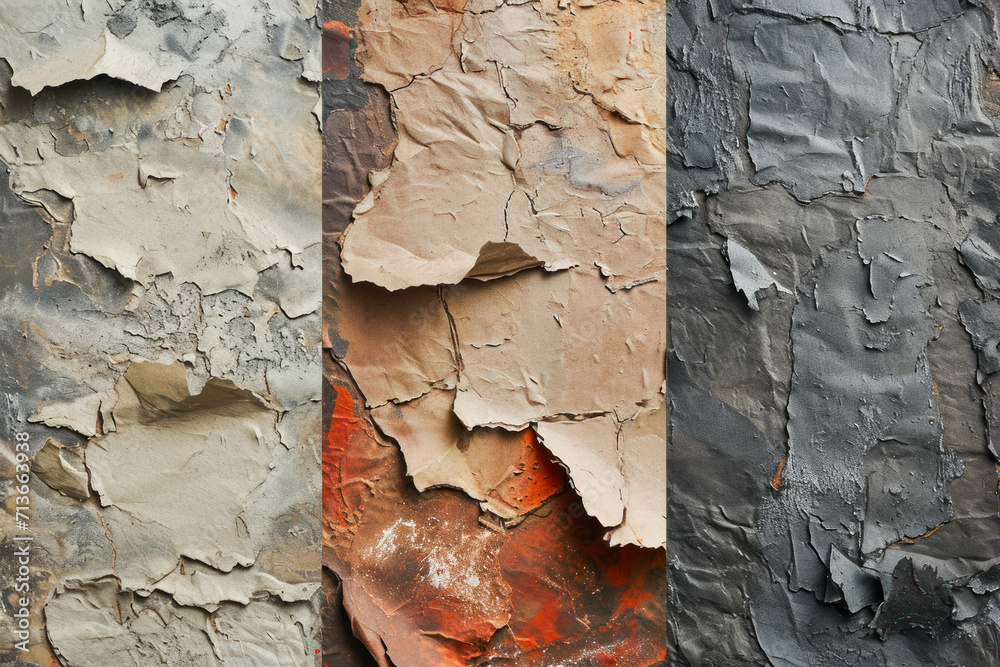 Letterpress ink textures. Set of 3 Rough, eroded lino print textures ...