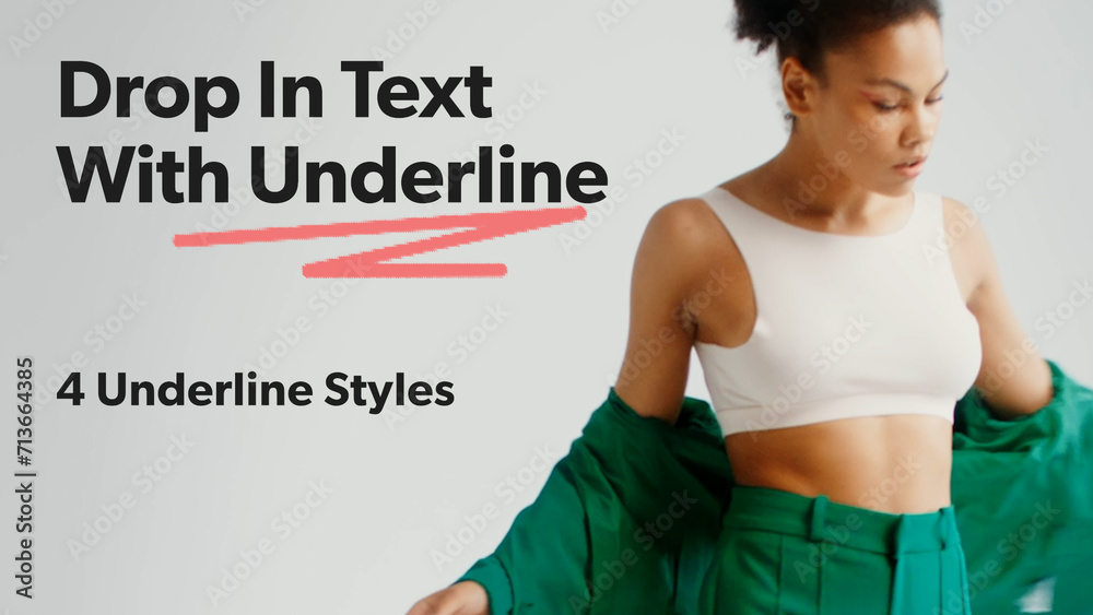 Text Titles Overlay With 4 Underline Styles Stock Template | Adobe Stock