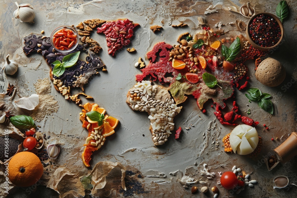 World Map Food. Exploring Global Gastronomy: A Culinary Odyssey Through ...
