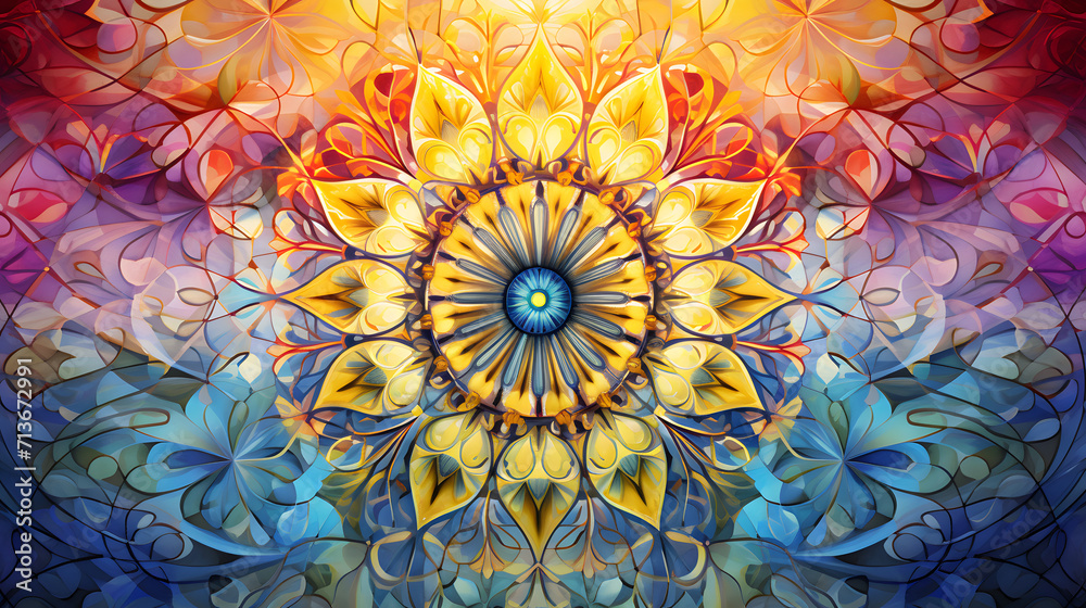 A mesmerizing kaleidoscope of colors forms the basis of this eye ...