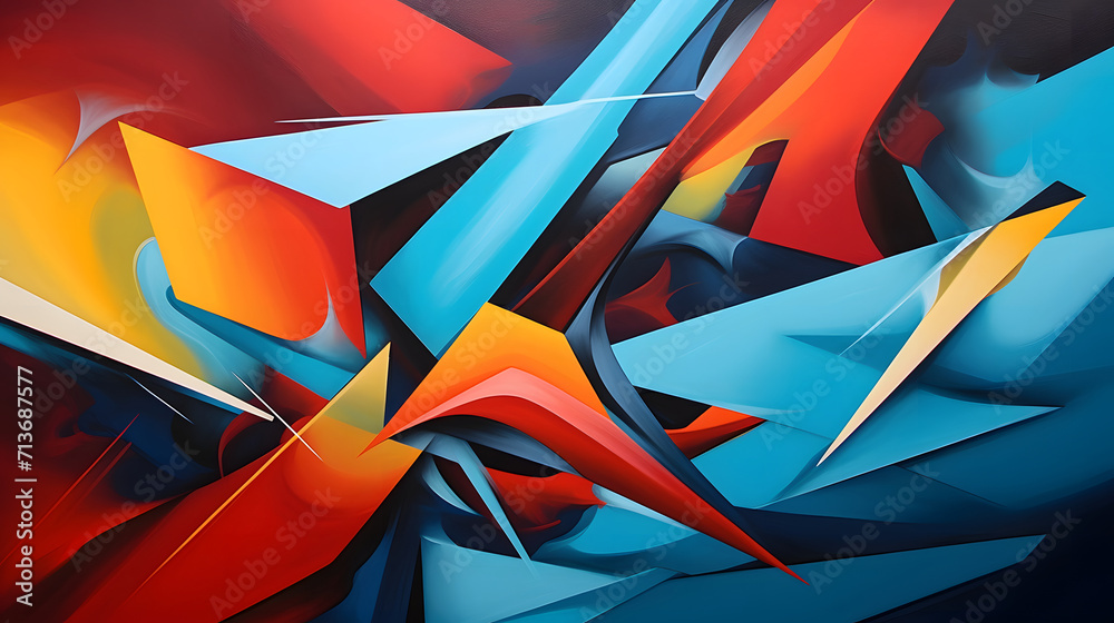 Bold and contrasting colors converge on this abstract background, where ...