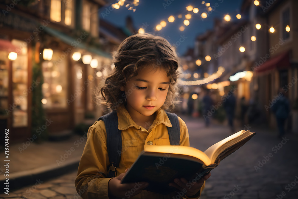 Social media logos jumped out from a childs head when studying a book ...