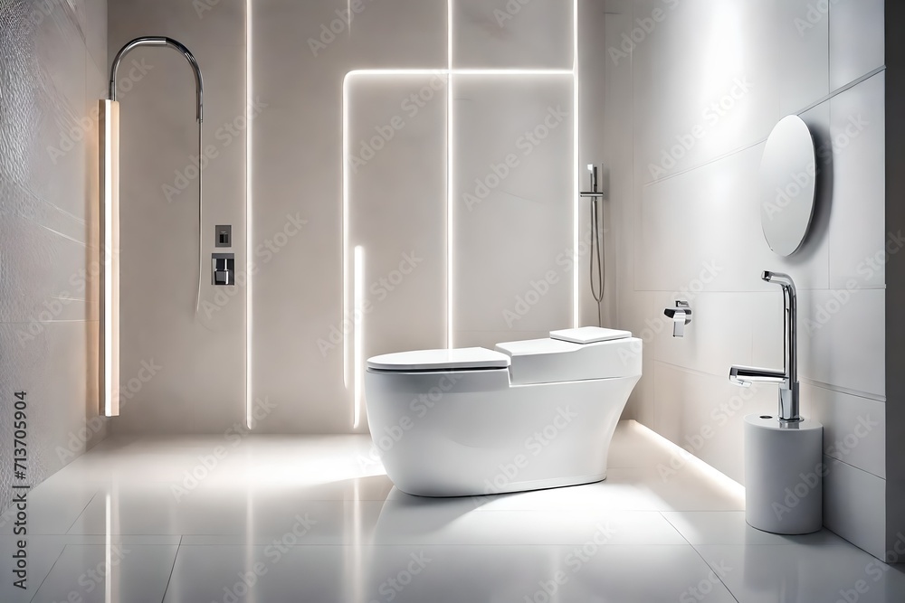 A sparkling clean bathroom space with an emphasis on hygiene and ...