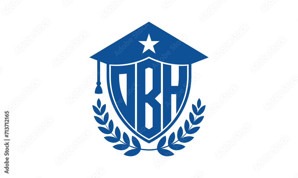 OBH three letter iconic academic logo design vector template. monogram ...