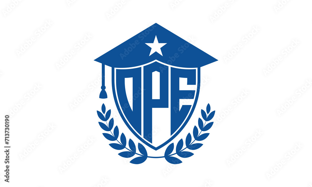 OPE three letter iconic academic logo design vector template. monogram ...