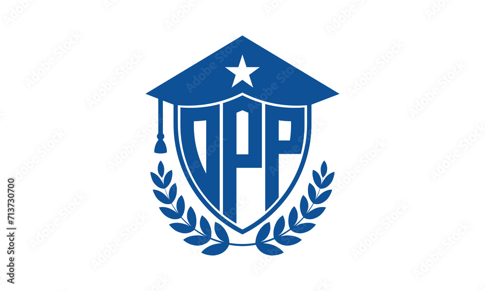 Vetor de OPP three letter iconic academic logo design vector template ...