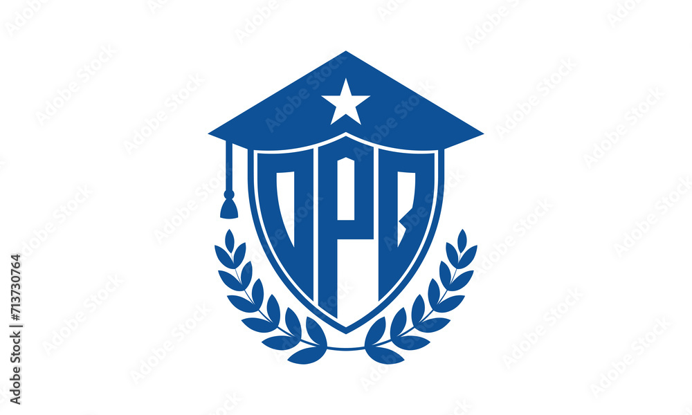 OPQ three letter iconic academic logo design vector template. monogram ...