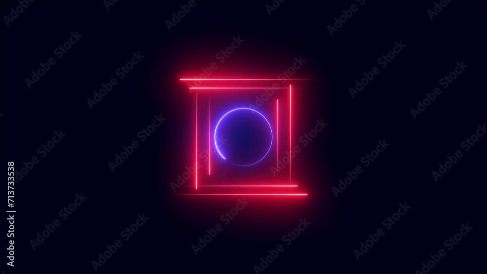 abstract colorful saber frame animation background, saber frame, neon ...
