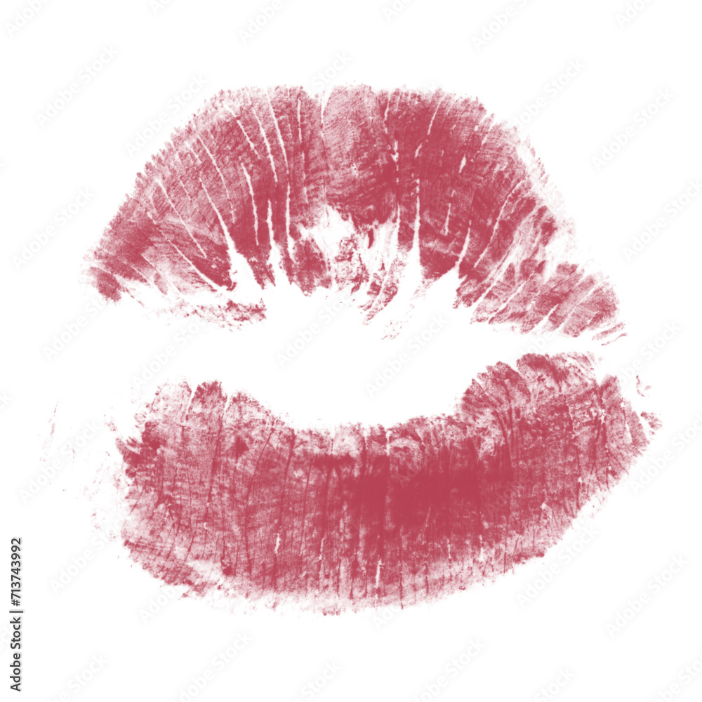 Beautiful red lips isolated on transparent background. red lipstick ...