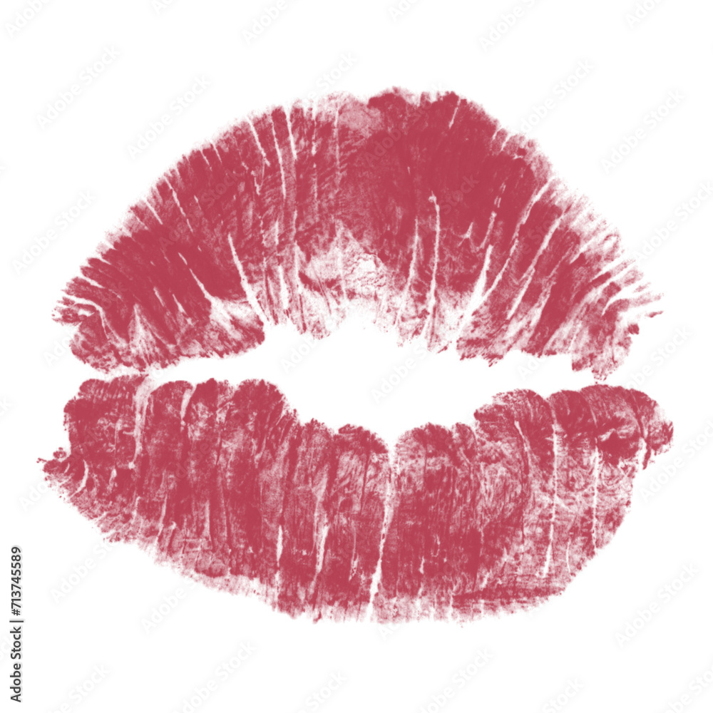 Beautiful red lips isolated on transparent background. red lipstick ...