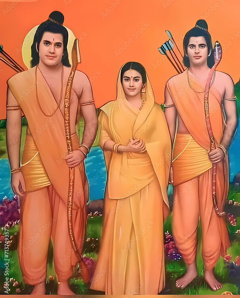 group of people hree Ram Laxman and Sita Vils Lord Shri Ram Lakshman ...