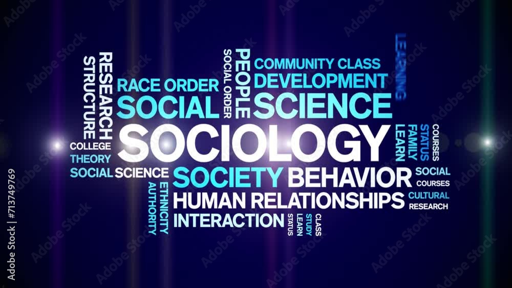 Sociology animated tag word cloud;text design animation kinetic ...