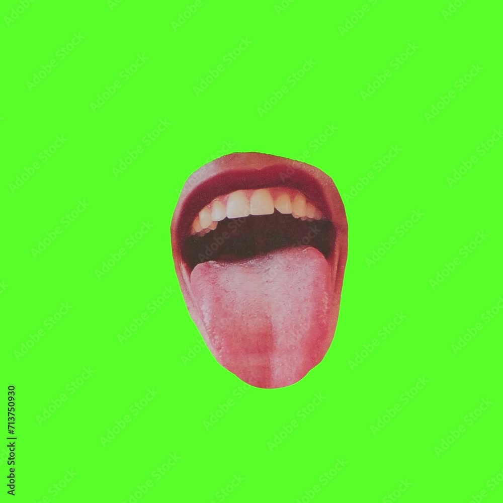 Sequence of different images of woman's beautiful full red lips. 2D ...