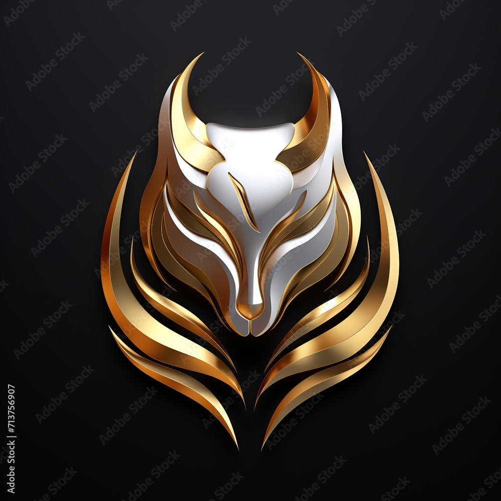 Metal fox symbol, best for 3D Printed Models. generative AI Stock ...