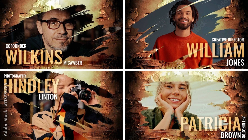 Grunge Image Mask Titles Video Template Stock Template | Adobe Stock