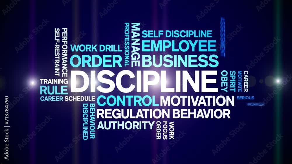 Discipline animated tag word cloud;text design animation kinetic ...