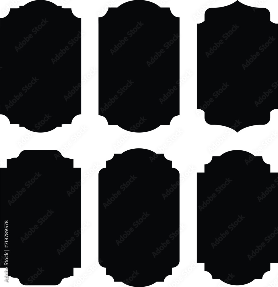 Set of vintage label and badges shape collections. Black template of ...