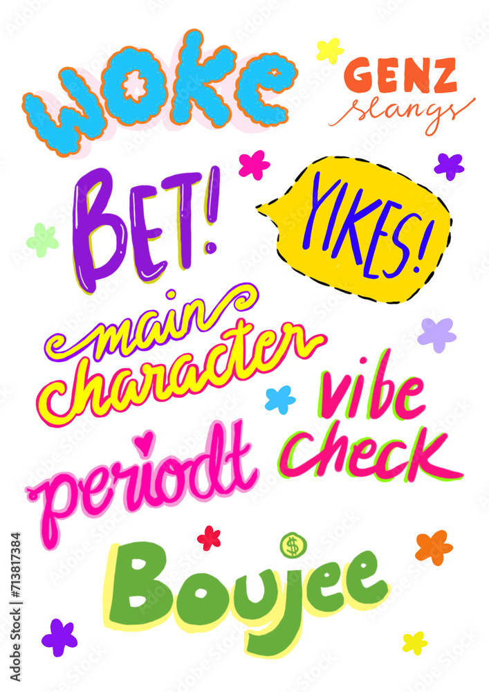 Gen Z Slangs Stock Illustration | Adobe Stock