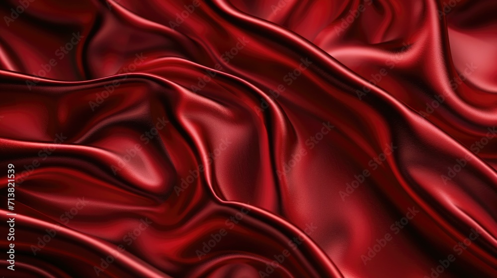 Elegance in Red Satin luxurious red satin fabric, draped folds, soft ...