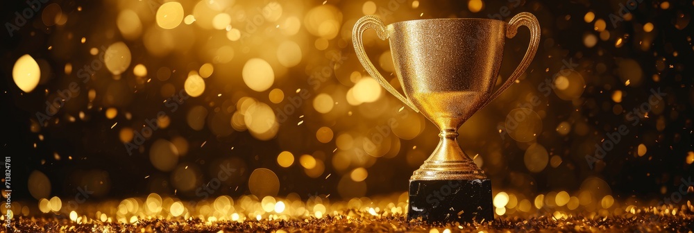 Champion golden trophy for winner background. Success and achievement ...