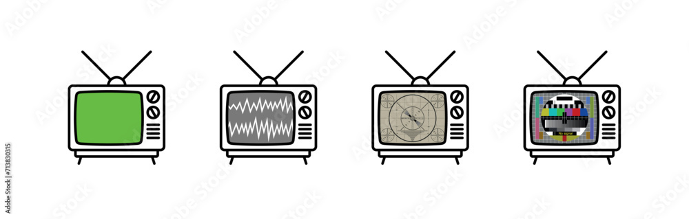 Old Tv Static icon. Retro TV Test Screen - Illustration Stock Vector ...